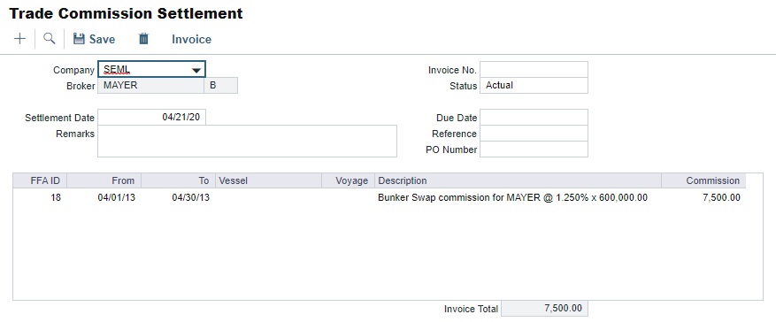 IMOS - Create Trade Commission Invoices